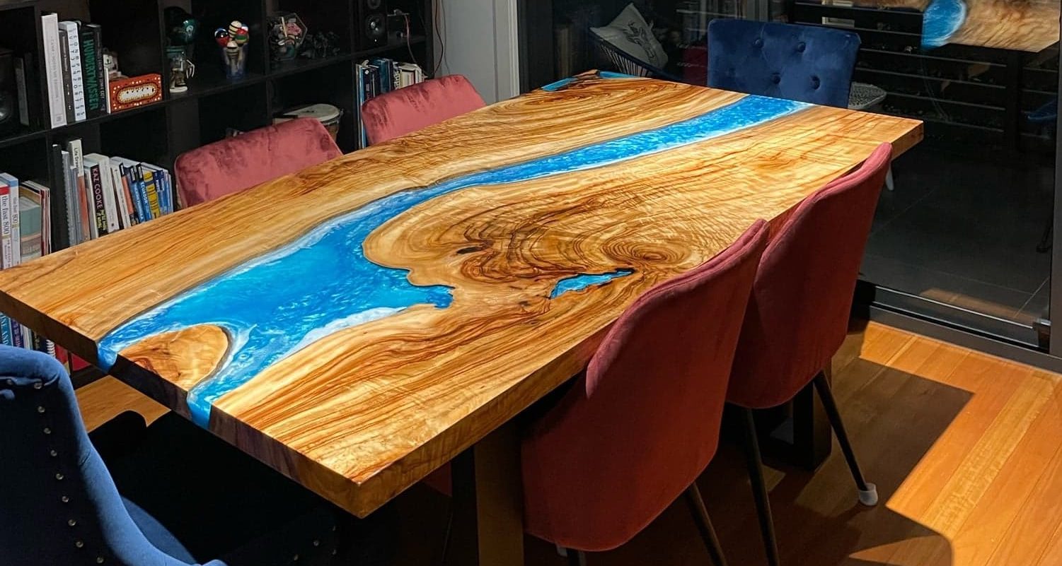 Custom Made Epoxy Resin River Tables and Furniture - Aussie Camphor